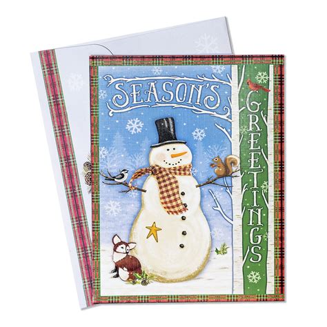 Boxed Christmas Cards Seasons Greetings Snowman