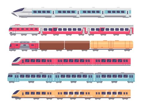 Trains Subways And Metro Railway Transport Wagons Vector Image