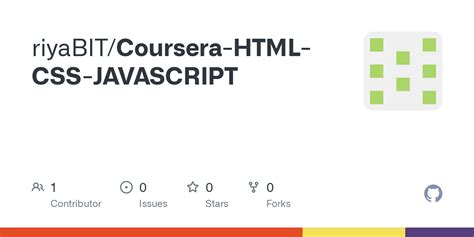 GitHub RiyaBIT Coursera HTML CSS JAVASCRIPT