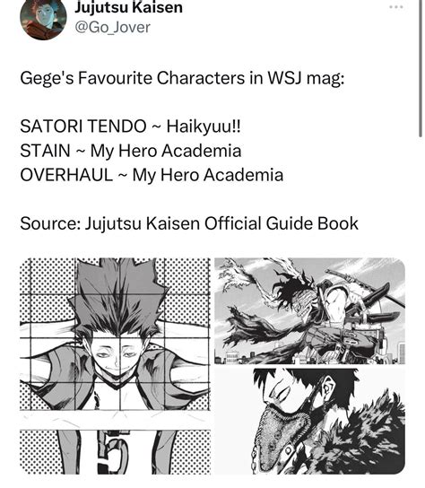 Gege Favorite Characters From Mha R Bokunoheroacademia