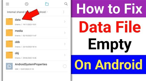 How To Fix Android Data File Empty Problem Data Folder Empty Problem