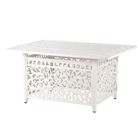 Oakland Living 48 In X 36 In White Rectangular Aluminum Propane Fire