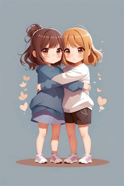 Two Best Friends Holding Hands Anime