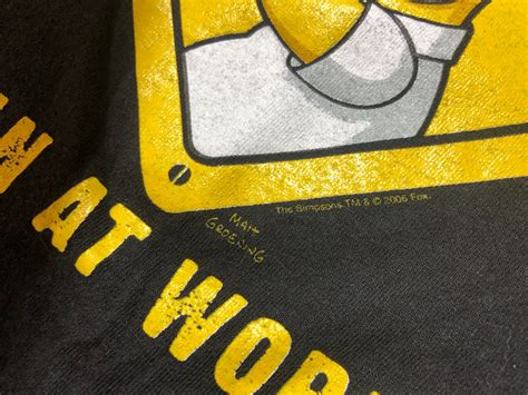 2006 The Simpsons Caution Man At Work Vintage Black T… Gem