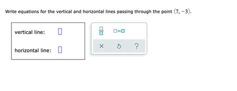 Solved Write Equations For The Vertical And Horizontal Lines Chegg