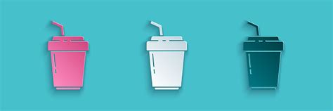 紙は青の背景に孤立したアイコンに行くためにコーヒーカップをカット紙のアートスタイルベクトルの図 テイクアウトのベクターアート素材や画像を