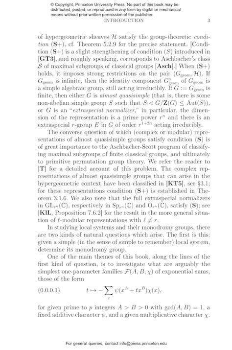 Exponential Sums Hypergeometric Sheaves And Monodromy Groups Princeton University Press
