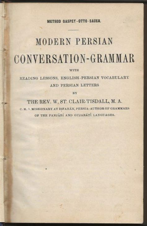 Persian Grammar Modern Persian Conversation Grammar With Reading