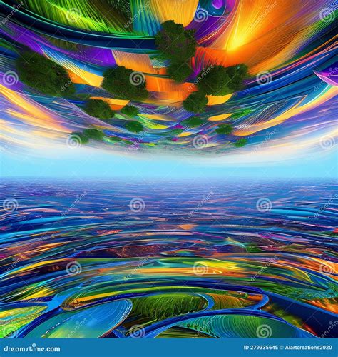 1469 Digital Abstract Landscape A Futuristic And Mesmerizing