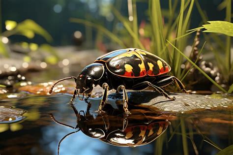 Realistic Bug In Nature Premium Ai Generated Image