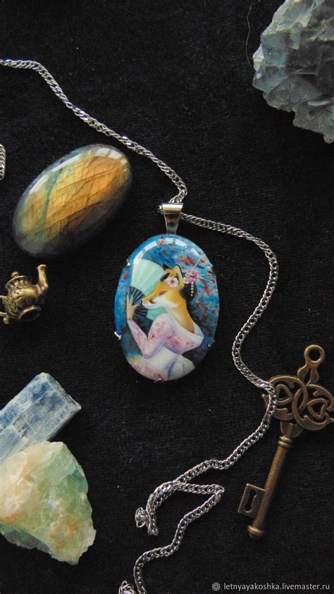 Лиса кицунэ Подвеска с финифтью в интернет магазине на Ярмарке