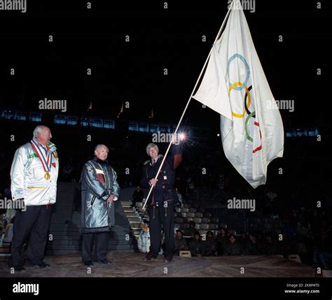 Jon Eeg Ntb Ntb Full Figure Olympics Closing Ceremonies Flag Hi Res