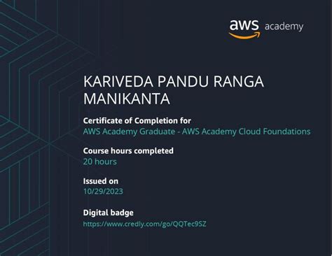 Kariveda Pandu Ranga Manikanta On Linkedin Aws Cloudcomputing Awsacademy Cloudfoundations