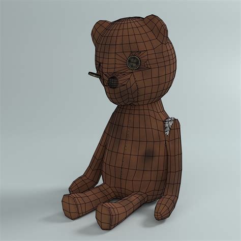 3d Model Old Teddy Bear Lowpoly Vr Ar Low Poly Cgtrader