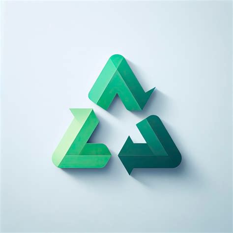 Premium AI Image Green Recycling Icon On White Background Ai Generative