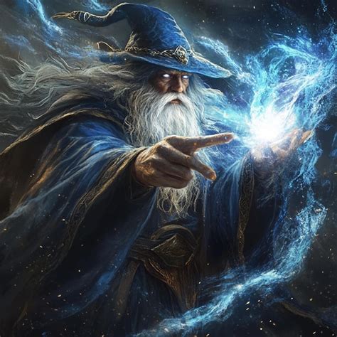Ai Imagine Wise wizard casting powerful spell | Premium AI-generated image