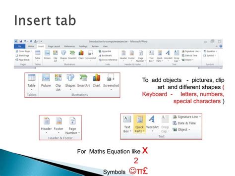 Lecture 06 Insert Tab Word 2007 PPTX