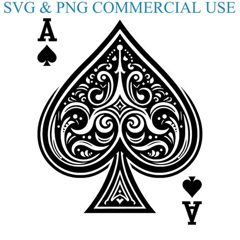 Ace Of Spades Svg And Png Digital Files Vector Graphic Design Print