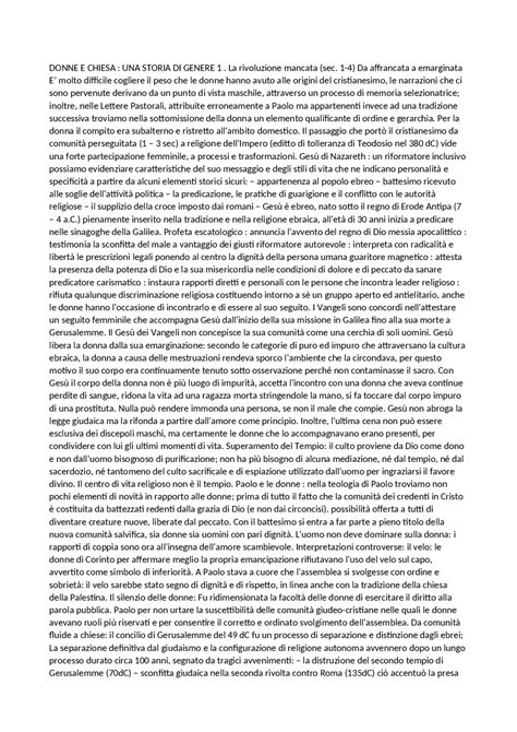 Donne E Chiesa Libro Docsity