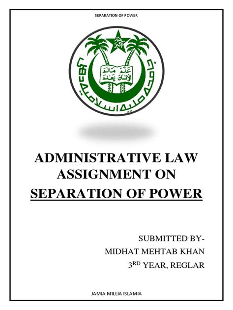Seperation Of Power Pdf Separation Of Powers Judiciaries