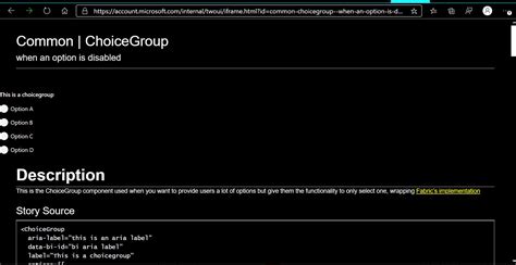 Accessibility Two UI Choice Group In High Contrast Black Disabled Option Radio Button