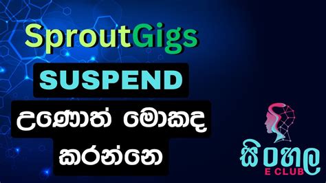 SproutGigs Suspend උණත මකද කරනන Suspend SproutGigs Account