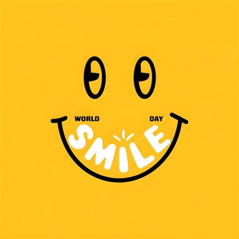Un fond jaune vif un visage souriant joyeux la journée mondiale du