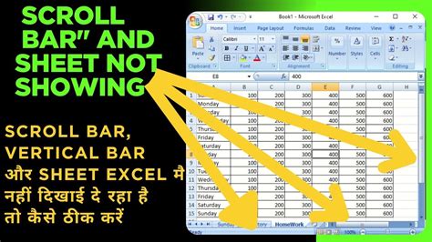 Excel Horizontal And Vertical Scroll Down And Sheet Not Showing Excel