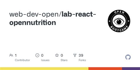 Github Web Dev Open Lab React Opennutrition