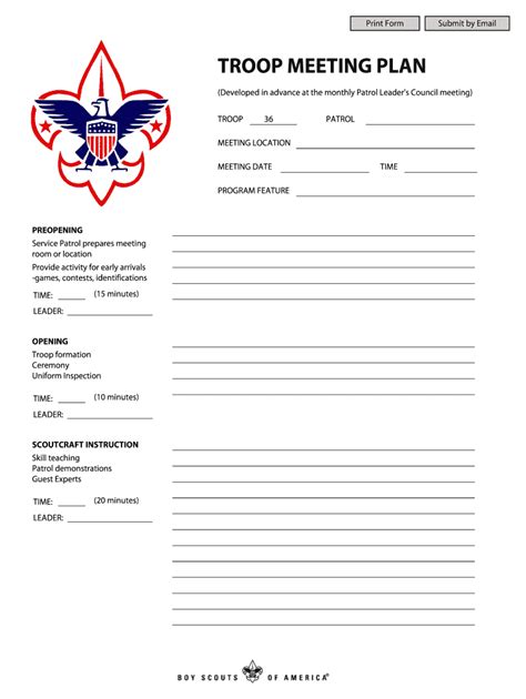 Cub Scout Pack Meeting Agenda Template