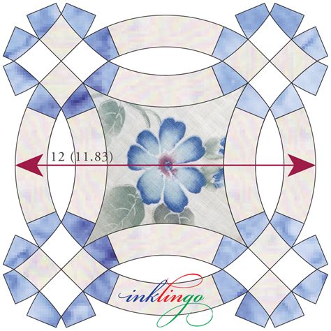 printable double wedding ring quilt pattern pdf pattern and stencils