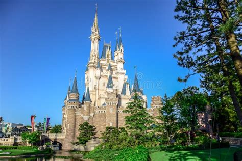 Chiba Japan View Of Tokyo Disneyland Cinderella Castle Editorial