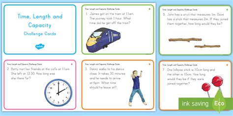 Time Length And Capacity Problem Solving Challenge Cards