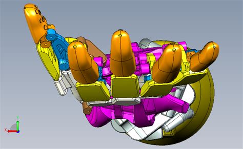 Mano仿生机械手掌结构3d图纸 Xt格式parasolid模型图纸下载 懒石网