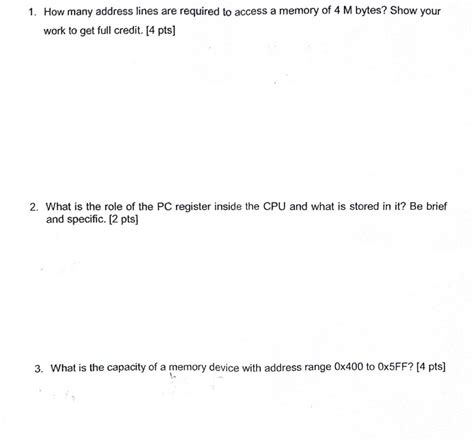 Solved How Many Address Lines Are Required To Access A Chegg