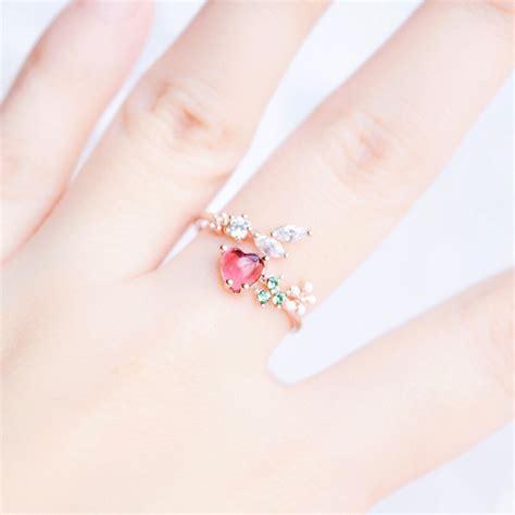 Ruby Bellflower Ring Made In Korea Dainty Jewellery Aurelia Atelier