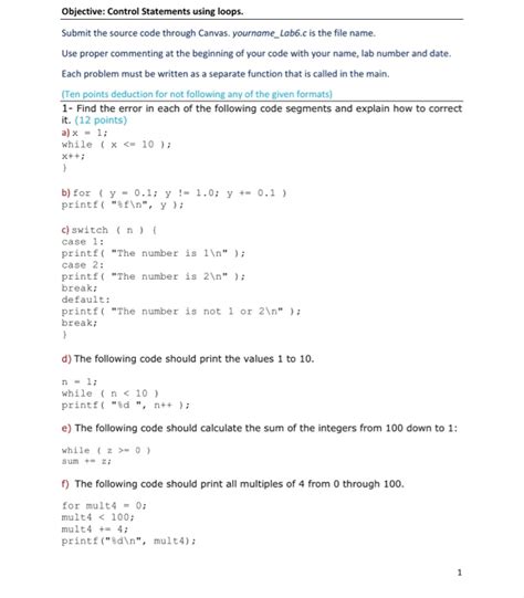 Solved Objective Control Statements Using Loops Submit The Chegg