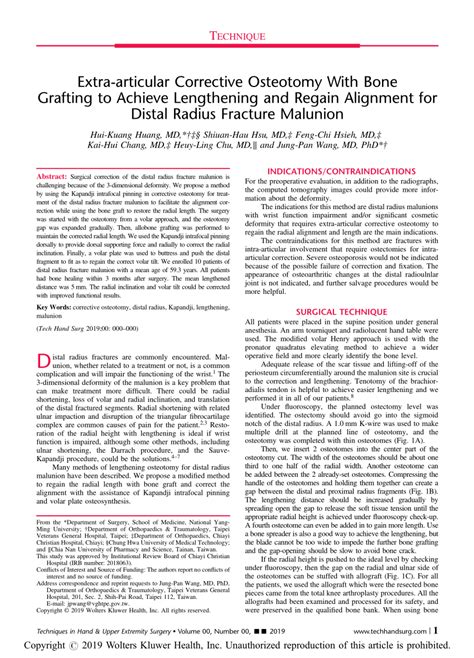 Pdf Extra Articular Corrective Osteotomy With Bone Grafting To