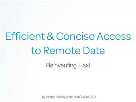 Efficient Concurrent And Concise Data Access In Clojure Speaker Deck
