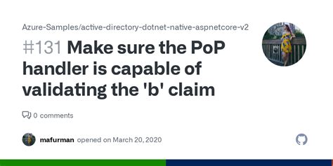 Make Sure The PoP Handler Is Capable Of Validating The B Claim Issue Azure Samples