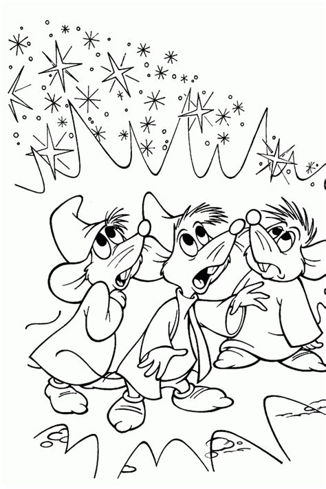 Cinderella Mice Coloring Pages Coloring Home
