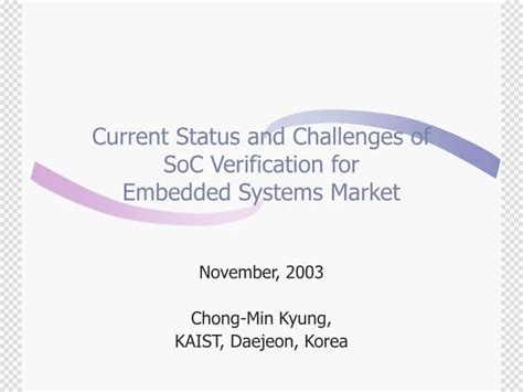 PPT Current Status And Challenges Of SoC Verification For Embedded