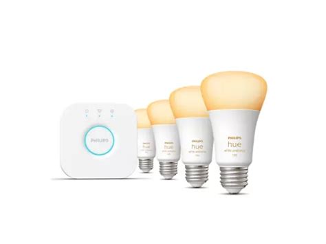 Hue Starter Kit 4 Pack Led Bulbs Hue Bridge Philips Hue