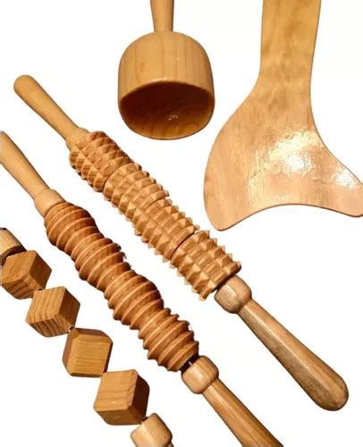 Kit De Maderoterapia 5 Piezas Masaje Corporal Reductivo Envío gratis