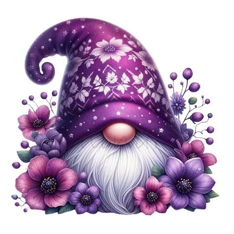 Purple Gnome Clipart Gnome Clipart Gnome Png Sublimation Design