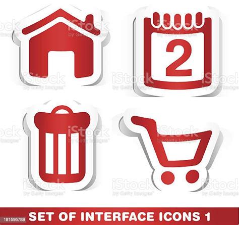Set Of Interface Paper Icons 1向量圖形及更多下載圖片 下載 住宅建築 側影 Istock