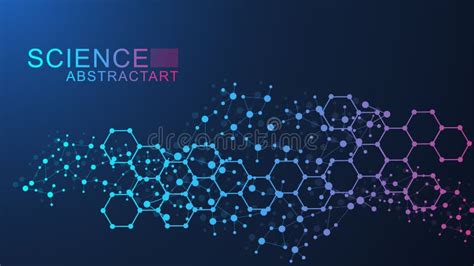 Modern Abstract Molecules Structure For Science Or Medical Background Dna Helix Or Atom