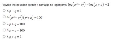 Solved Rewrite The Equation So That It Contains No Chegg