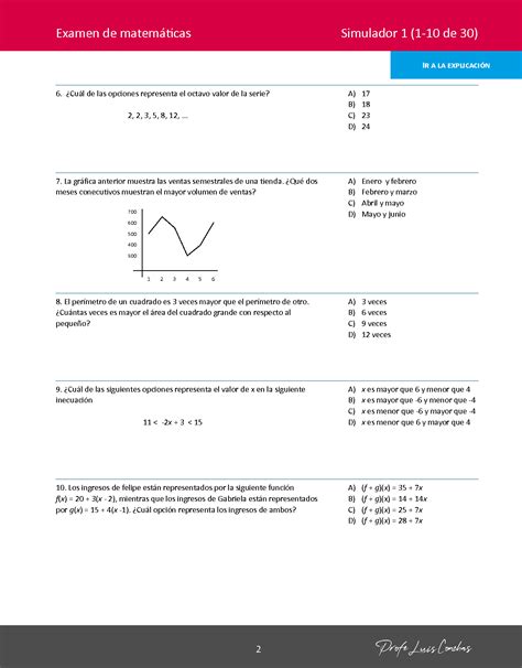 SOLUTION Examen Simulaci N 1 Matem Ticas 30 Preguntas Profe Luis Conchas Studypool