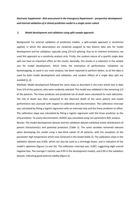 Model Development And Validation Using Split Sample Approach DocsLib